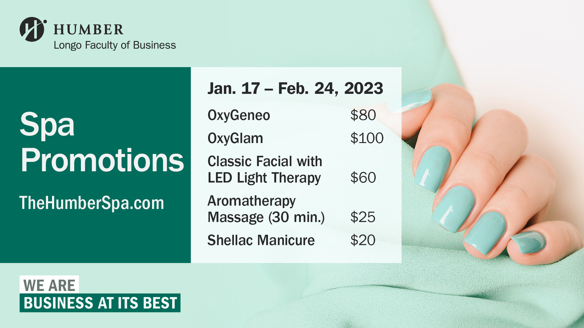 New Promotions at The Humber Spa | Humber Communiqué